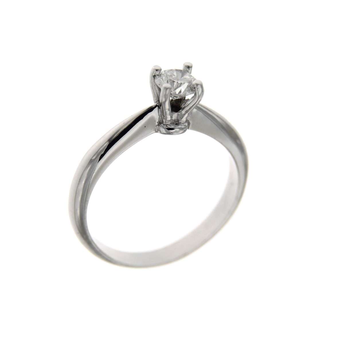 Anello solitario 4 griffe Diamante certificato GIA ct 0 43